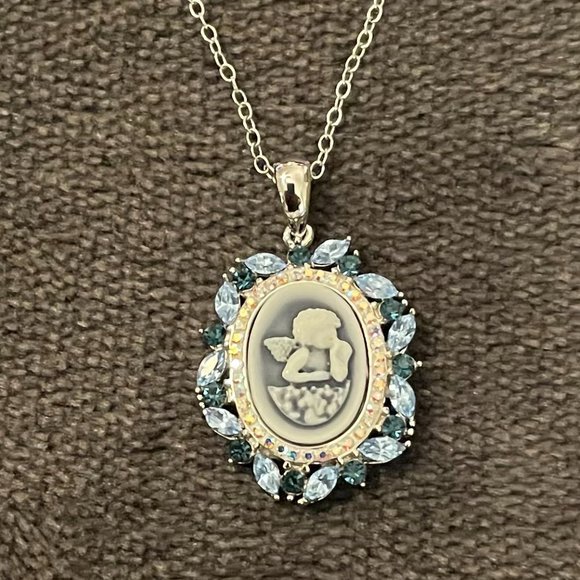 Jewelry | Angel Cameo Crystal Necklace | Poshmark